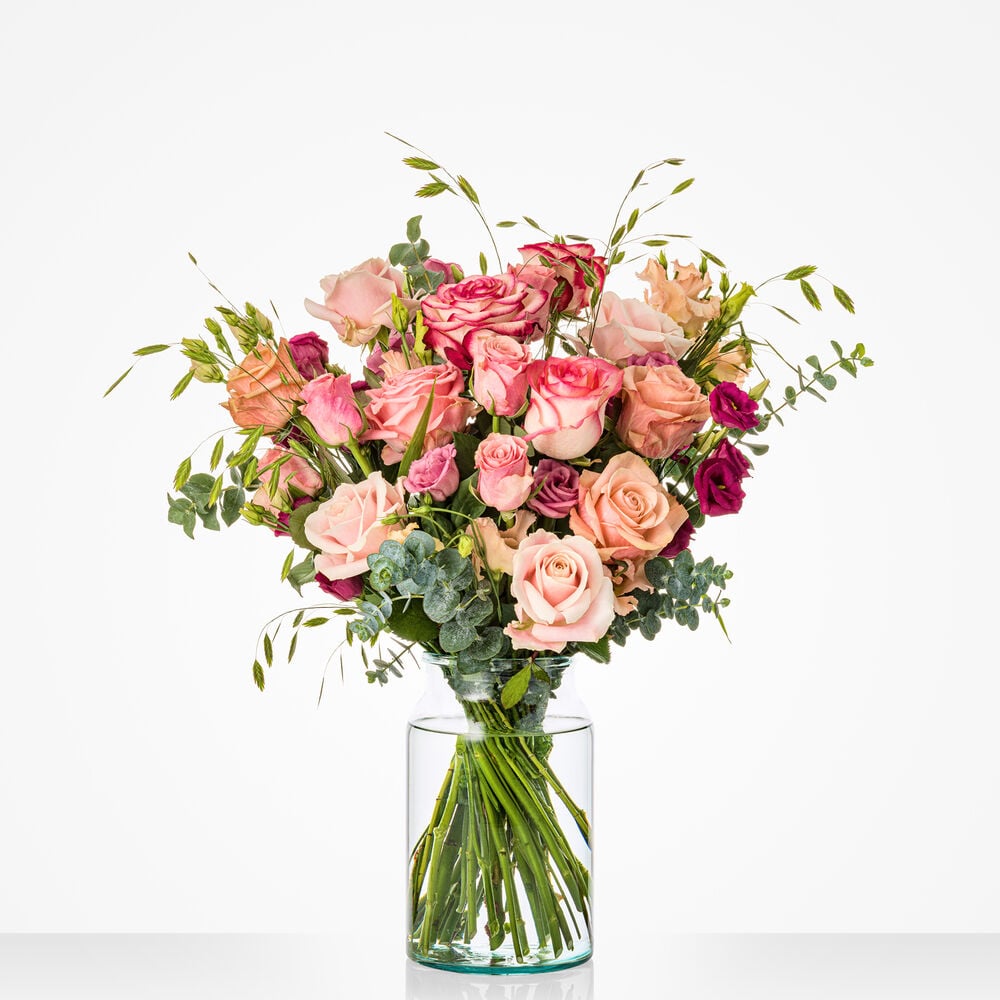 Roze rozen boeket – Amsterdam Flowers